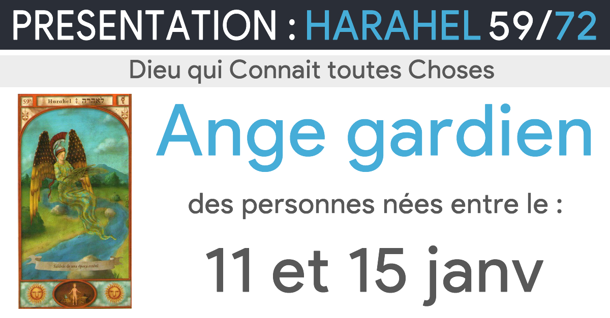 Ange Harahel Gardien du 11 janv au 15 janv Présentation et Prière